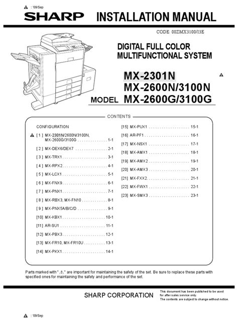 Mx2600 Mx3100 Installation 3e Pdf Color Balance Fax