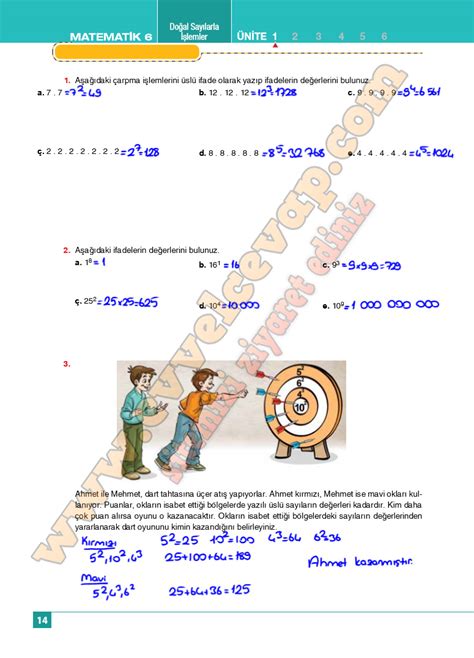 6 Sınıf Matematik Ders Kitabı Cevapları Koza Yayın Sayfa 14