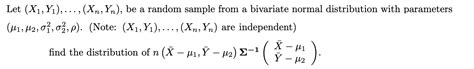 solved let x1 y1 … xn yn be a random sample from a