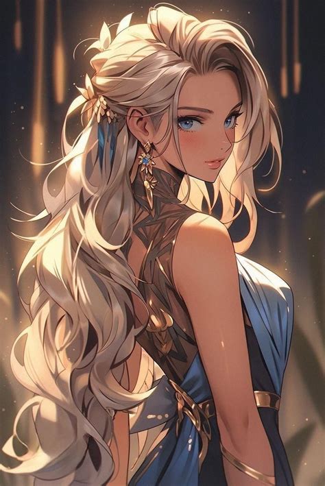 Female Character Inspiration Anime Beach Character Art Blonde Elf