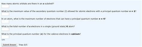 Solved How Many Atomic Orbitals Are There In An S Subshell Chegg Com