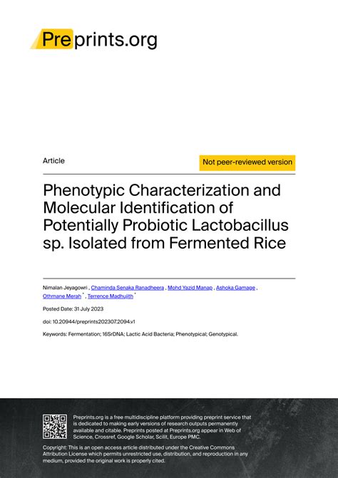 Pdf Phenotypic Characterization And Molecular Identification Of