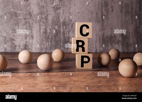 Crp C Reactive Protein Test Symbol Wooden Cubes With Word Crp Beautiful Grey Background