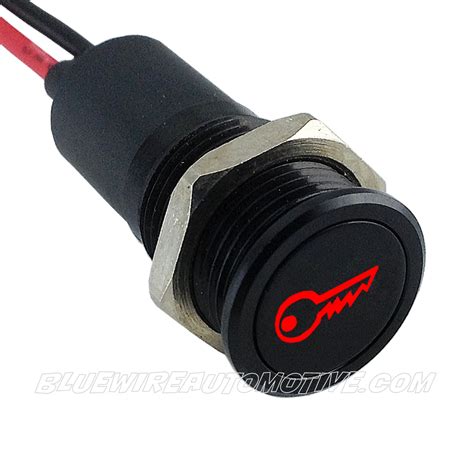 Black Series Pilot Light Signal Key Red 14mm Non Flashing Led