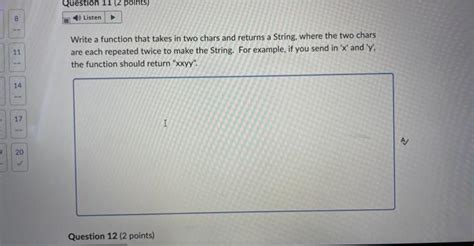Solved Write A Function That Takes In Two Chars And Returns