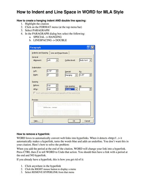 Fillable Online How To Indent And Line Space In WORD For MLA Style Fax Email Print PdfFiller