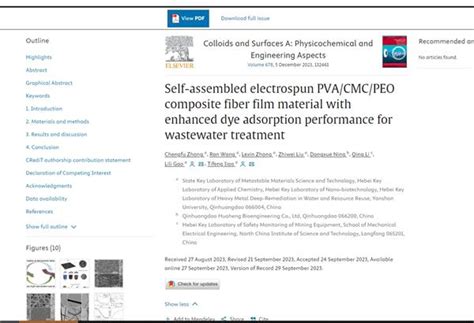 Colloids And Surfaces A Self Assembled Electrospun Pva Cmc Peo