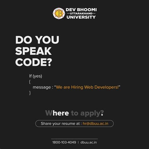 Dbuuhiring Webdeveloper Dbuu Lifeatdbuu University Dehradun Dev Bhoomi Uttarakhand