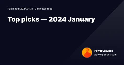 Top Picks — 2024 January