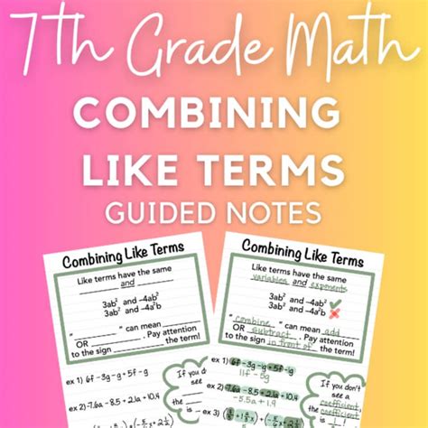 Combining Like Terms Guided Notes By Exhausted Teacher Co Tpt