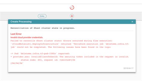 more prominent error code description · issue 60 · gardener dashboard · github