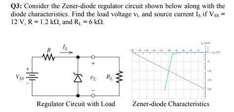 Solved Q3 Consider The Zener Diode Regulator Circuit Shown