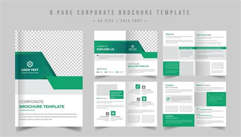 Company Brochure Template Design 8 Page Corporate Brochure Layout Minimal Business Brochure