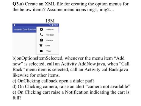 Solved Q3a Create An Xml File For Creating The Option