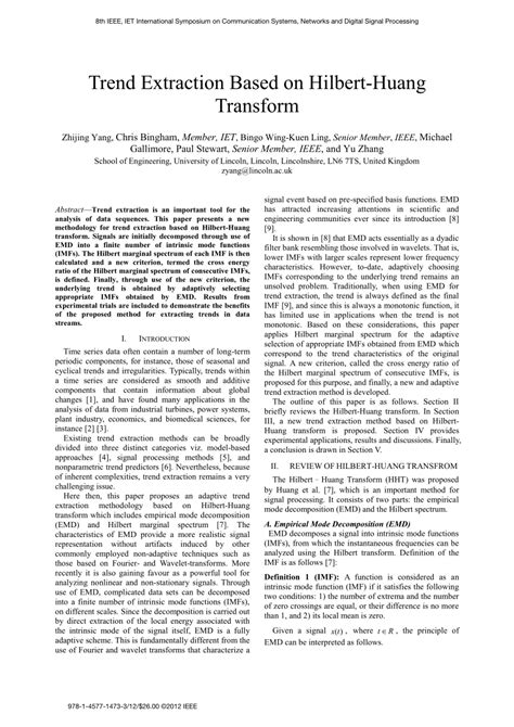 Pdf Trend Extraction Based On Hilbert Huang Transform