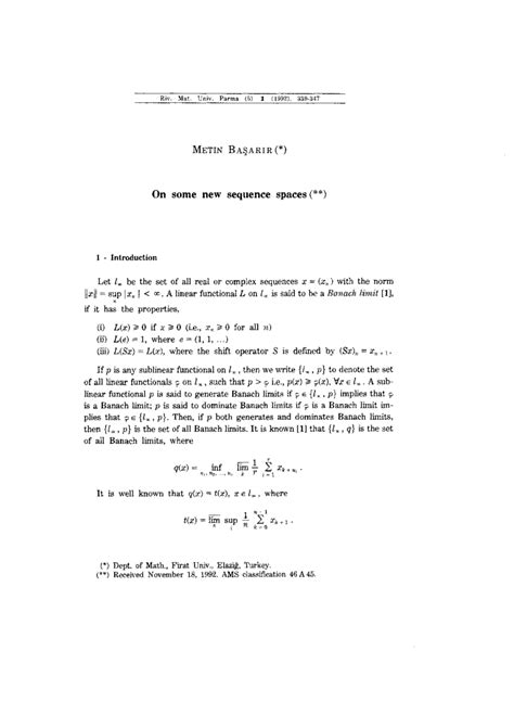 Pdf On Some New Sequence Spaces
