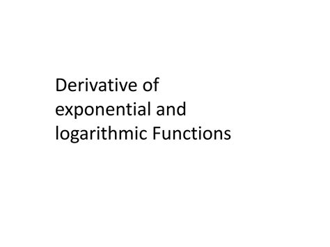 SOLUTION Lec 8 Derivative Of Log And Exp Functions Studypool