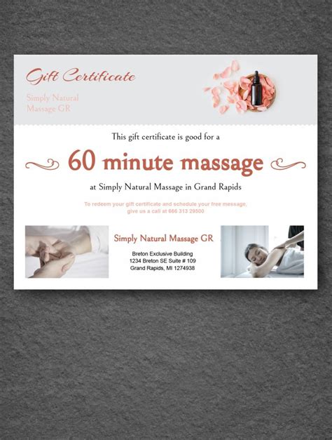 Massage T Certificate Templates