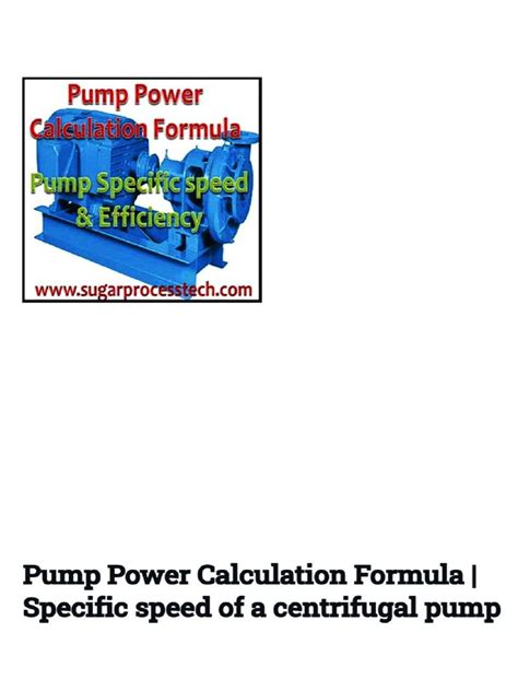 Pump Power Calculations Pdf