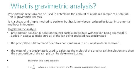 Gravimetric Analysis What Is Gravimetric Analysis How The