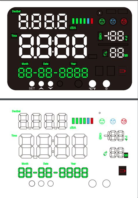 5 In 1 Decibel Meter Wall Hanging Sound Level Meter 30 130db Range 11 Inch Large Led Display