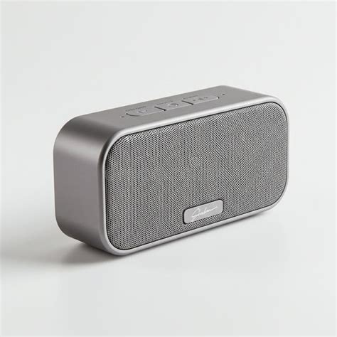 Compact Rectangular Wireless Speaker In Metallic Gray With Rounded