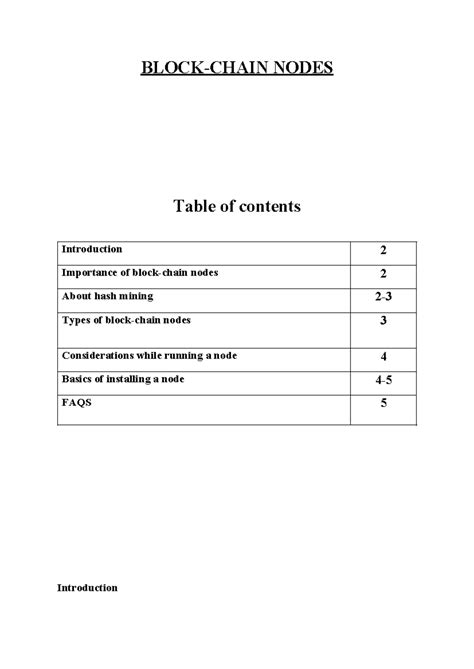 block chain nodes kkk block chain nodes table of contents