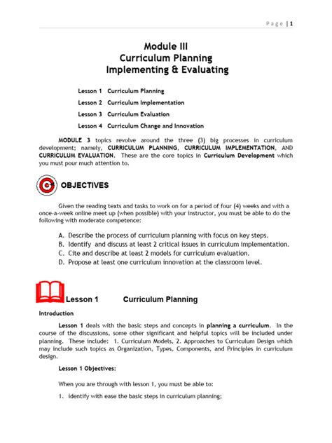 Module 3 Lesson 1 Pdf Curriculum Educational Assessment
