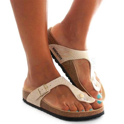 Sandals Birkenstock Gizeh Mf Shiny Python Eggshell 1018481 Sandals Birkenstock Gizeh Mf Shiny Python Eggshell 1018481