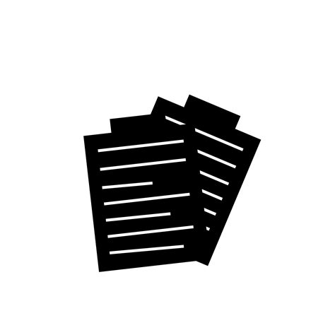 Assignments Papers Icon Silhouette Illustration Black Silhouette Isolated Project Papers