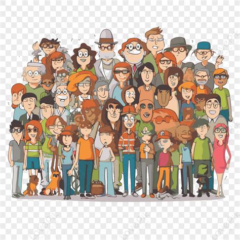 인구 클립 아트 만화 군중 친구와 사람들 벡터나누는삽화 Png 일러스트 무료 다운로드 Lovepik