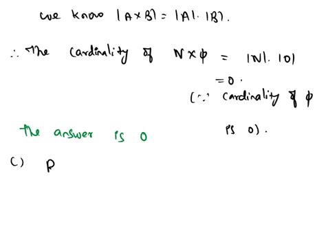 SOLVED Problem Determine The Cardinality Of The Following Sets For Sets Which Are