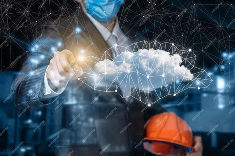 Premium Photo Cloud Computing Engineering And Innovation Concept Civil Engineer Clicks On