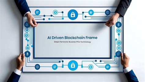 Flat Ai Driven Blockchain Frame Concept As A Border Frame With Blockchain Symbols And Digital