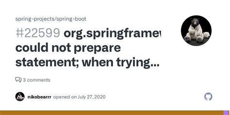 Orgspringframeworkdaoinvaliddataaccessresourceusageexception Could