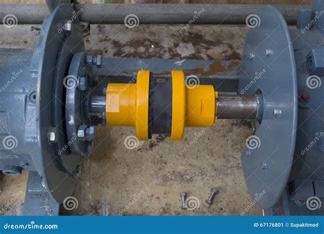 Rubber Coupling During Motor And Pump Stock Image Image Of Tool Pump