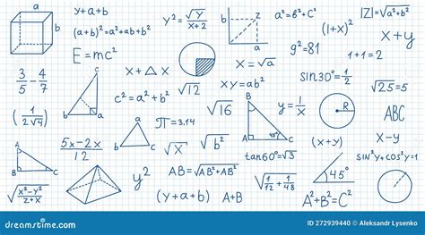 Hand Drawn Math Symbols Icon In Flat Style Mathematics Formula Vector
