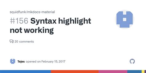 Syntax Highlight Not Working Issue Squidfunk Mkdocs Material GitHub