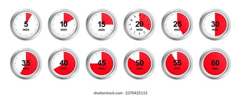 Timer Clock Stopwatch Isolated Set Icons Stock Vector Royalty Free