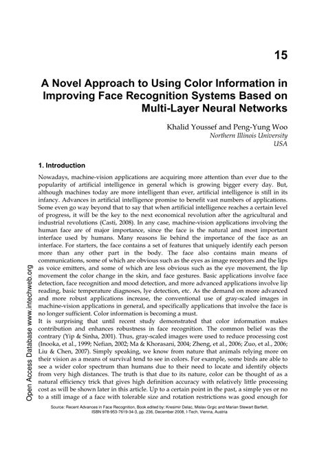 Pdf A Novel Approach To Using Color Information In Improving Face Recognition Systems Based On
