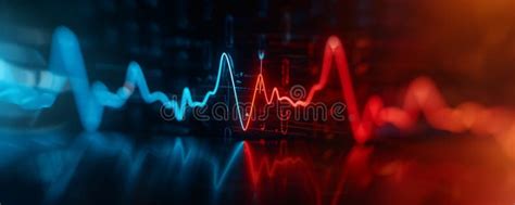 A Digital Display Shows A Heart With An Electrocardiogram Line Stock