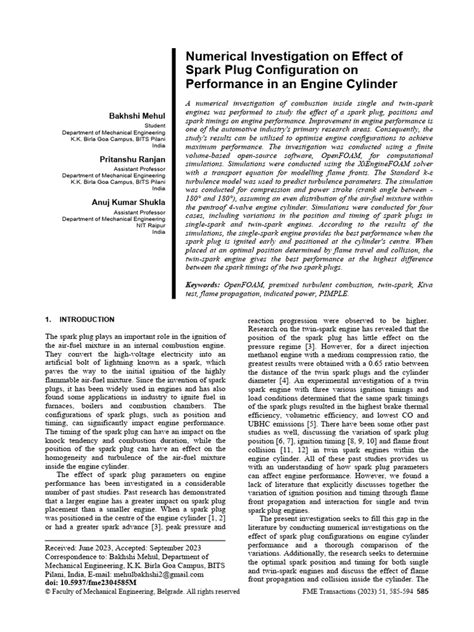 Position Of Spark Plug Pdf Internal Combustion Engine Engines