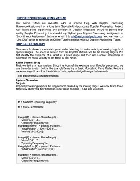 Doppler Processing Project Pdf