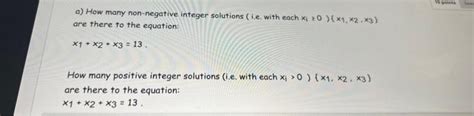 Solved A How Many Non Negative Integer Solutions Ie With