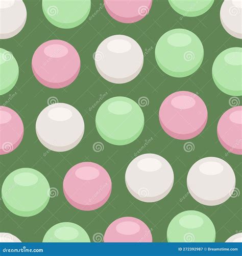 Mochi Seamless Pattern Japanese Mochi With Different Fillings On Black
