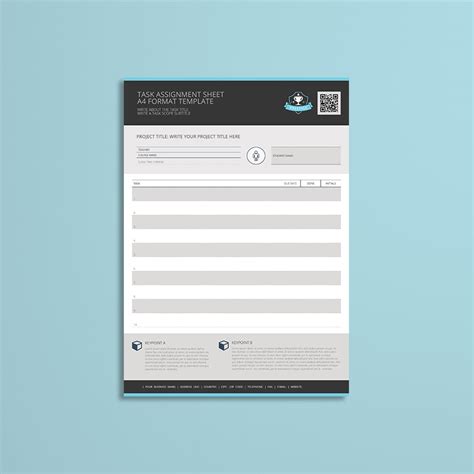 Task Assignment Sheet A4 Format Template