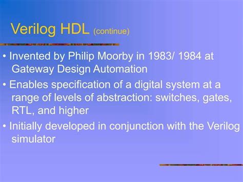 Introduction To Verilog Basic Modeling Ppt Introduction To Verilog Basic Modeling Ppt