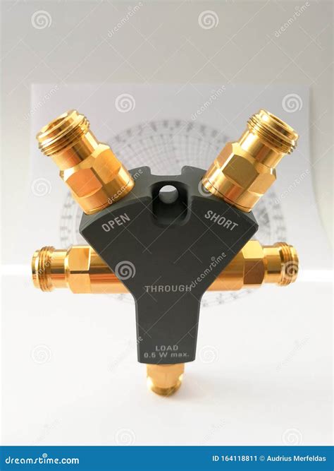 Calibration Kit For Rf Vna In Front Of Smith Chart Stock Image Image Of Frequency Design