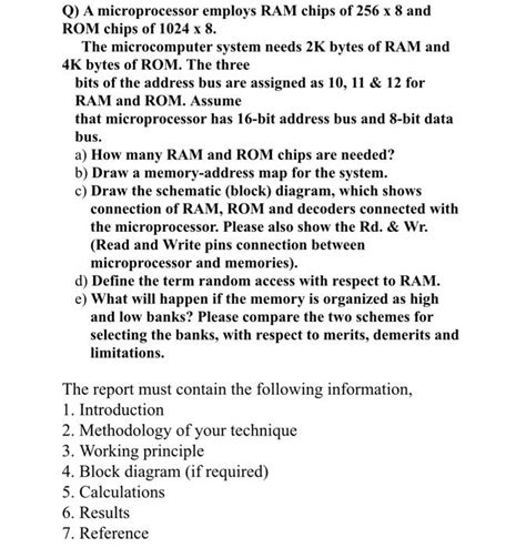 Solved Employs Ram Chips Of 256 X 8 And Q A Microprocessor