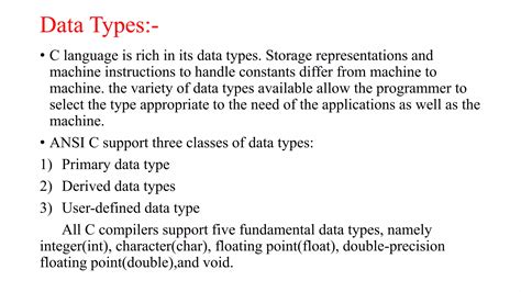 Constant Variables Data Types Ppt